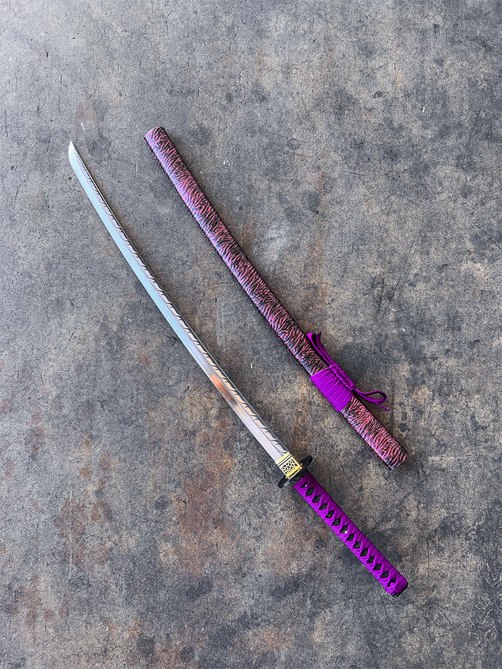 Fantasy Katana Sword Series: Purple Tiger Katana (1060 Carbon Steel ...