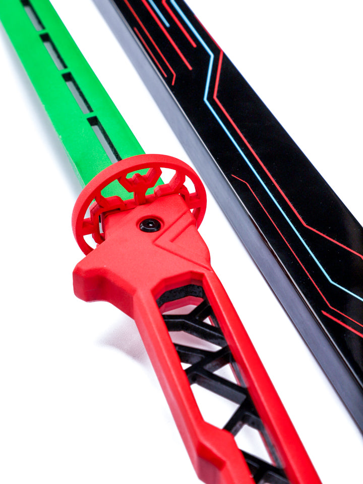 Cyberpunk Neon Katana (Green x Pink) (SHARP) – Mini Katana