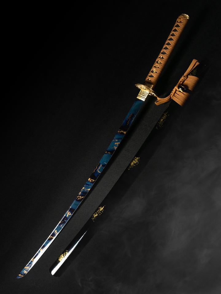 Fantasy Katana Sword Series: Gold Ore Katana (1060 Carbon Steel) – Mini ...